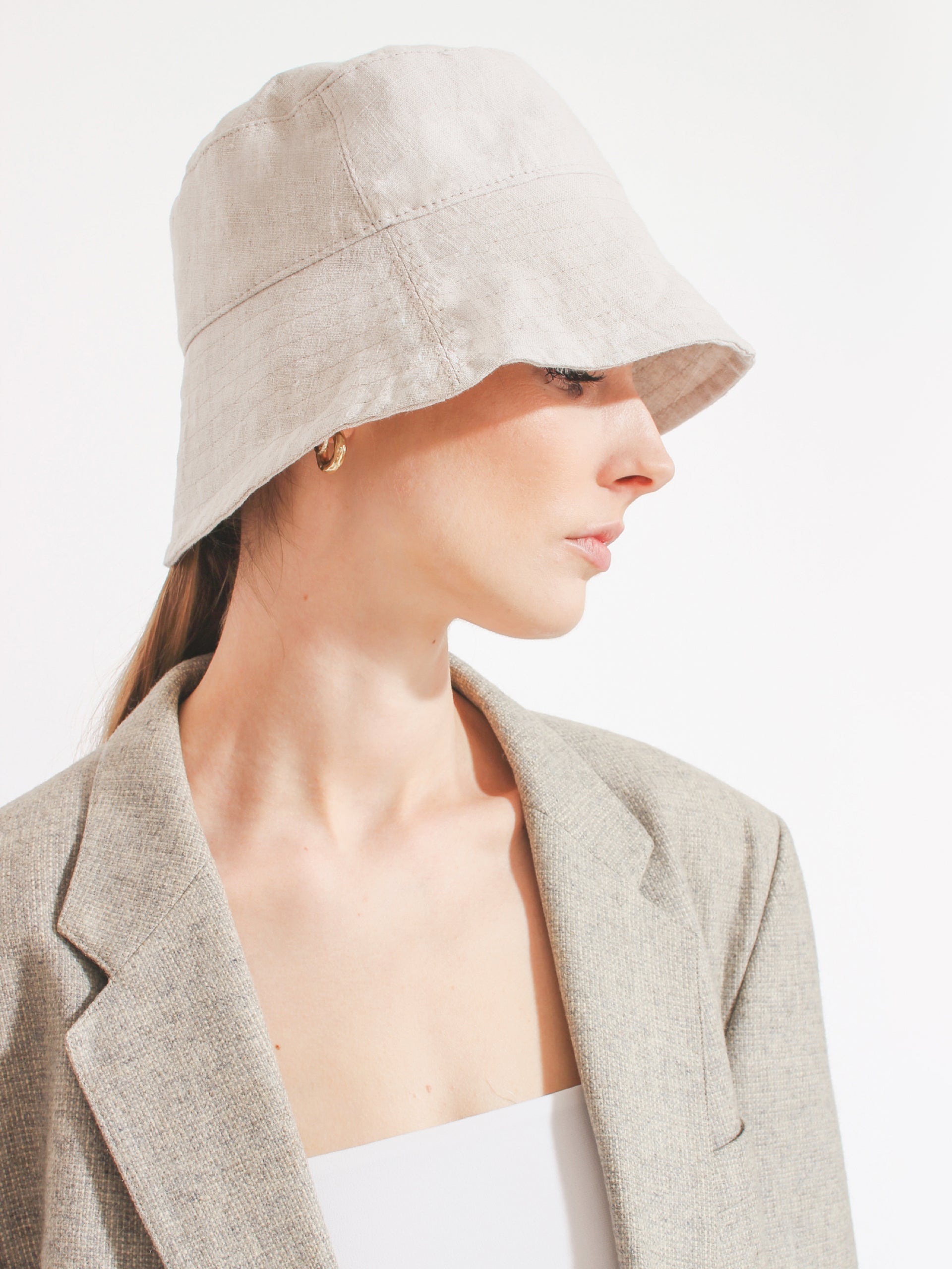 Drugi Splot bucket hat linen silk